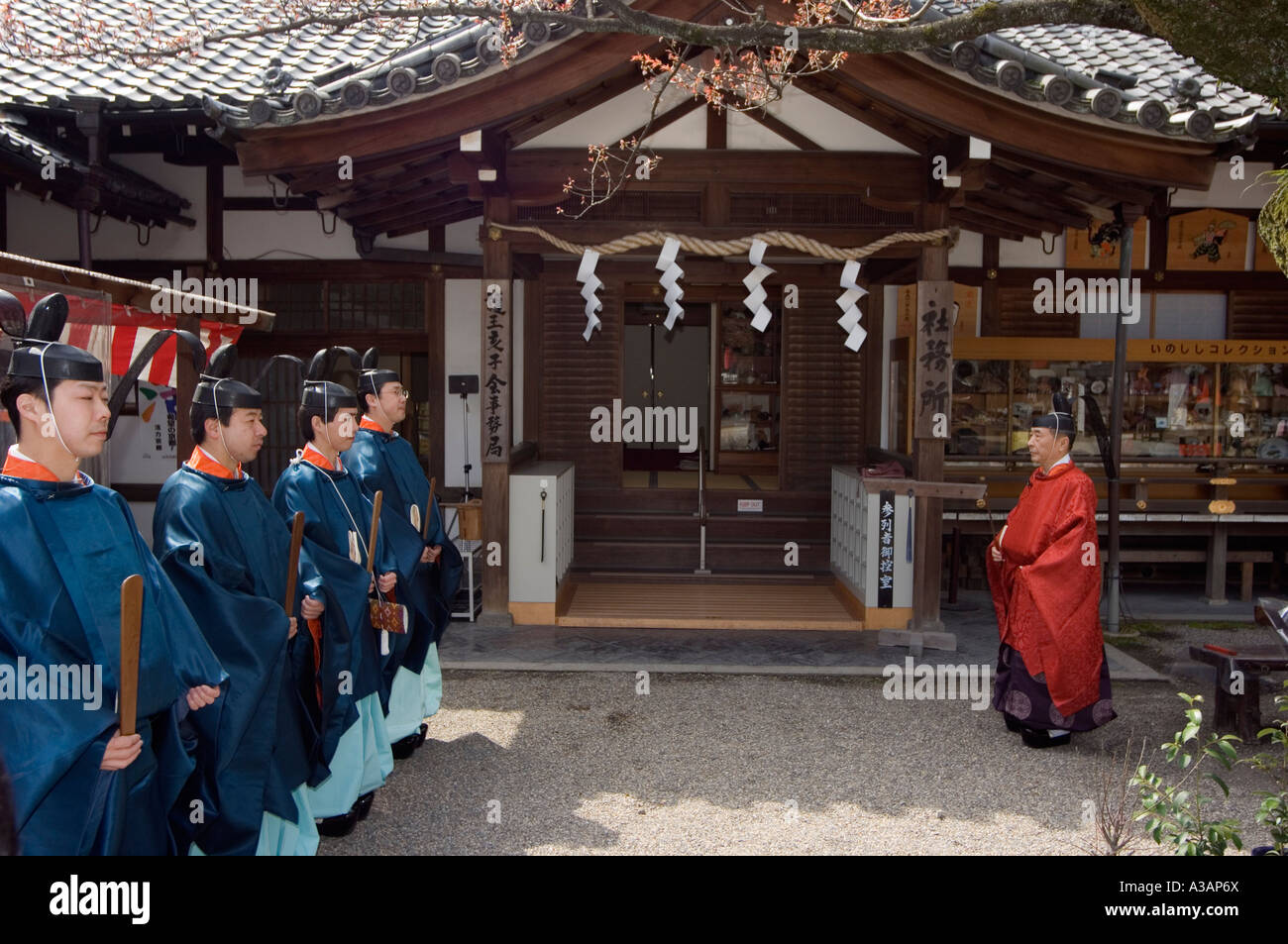 priest wearing colourful traditional clothes religious procession ...