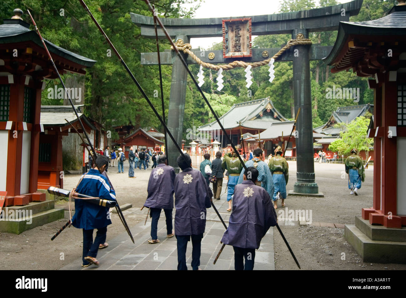 men wearing fuedal clothing Nikko Spring Festival Toshogu Shrine Nikko ...