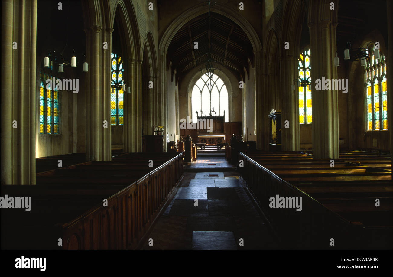 Interior of the church of St Mary the Virgin at Wiveton in Norfolk ...