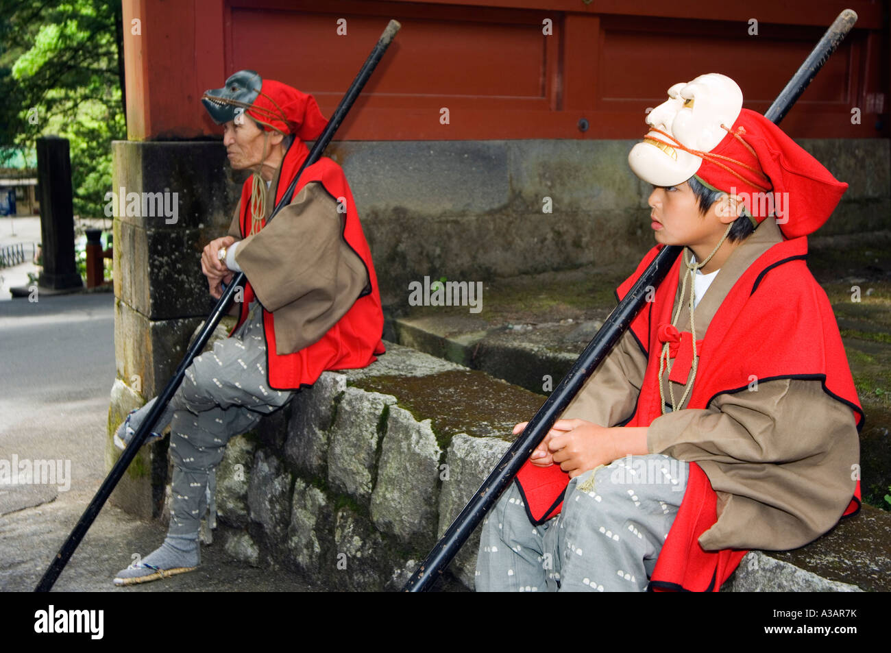Old Man and Young Boy in Fuedal Costume Nikko Spring Festival Toshogu ...