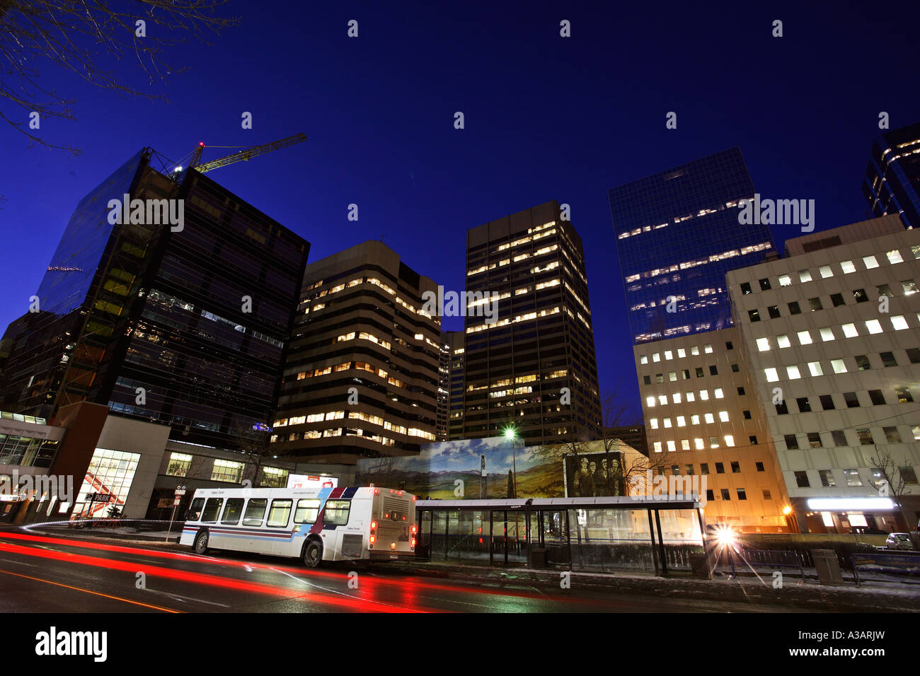 Downtown Calgary at night Stock Photo - Alamy