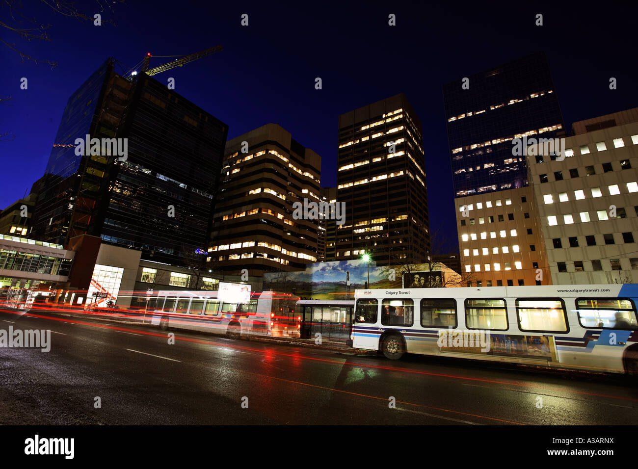 Downtown Calgary at night Stock Photo - Alamy