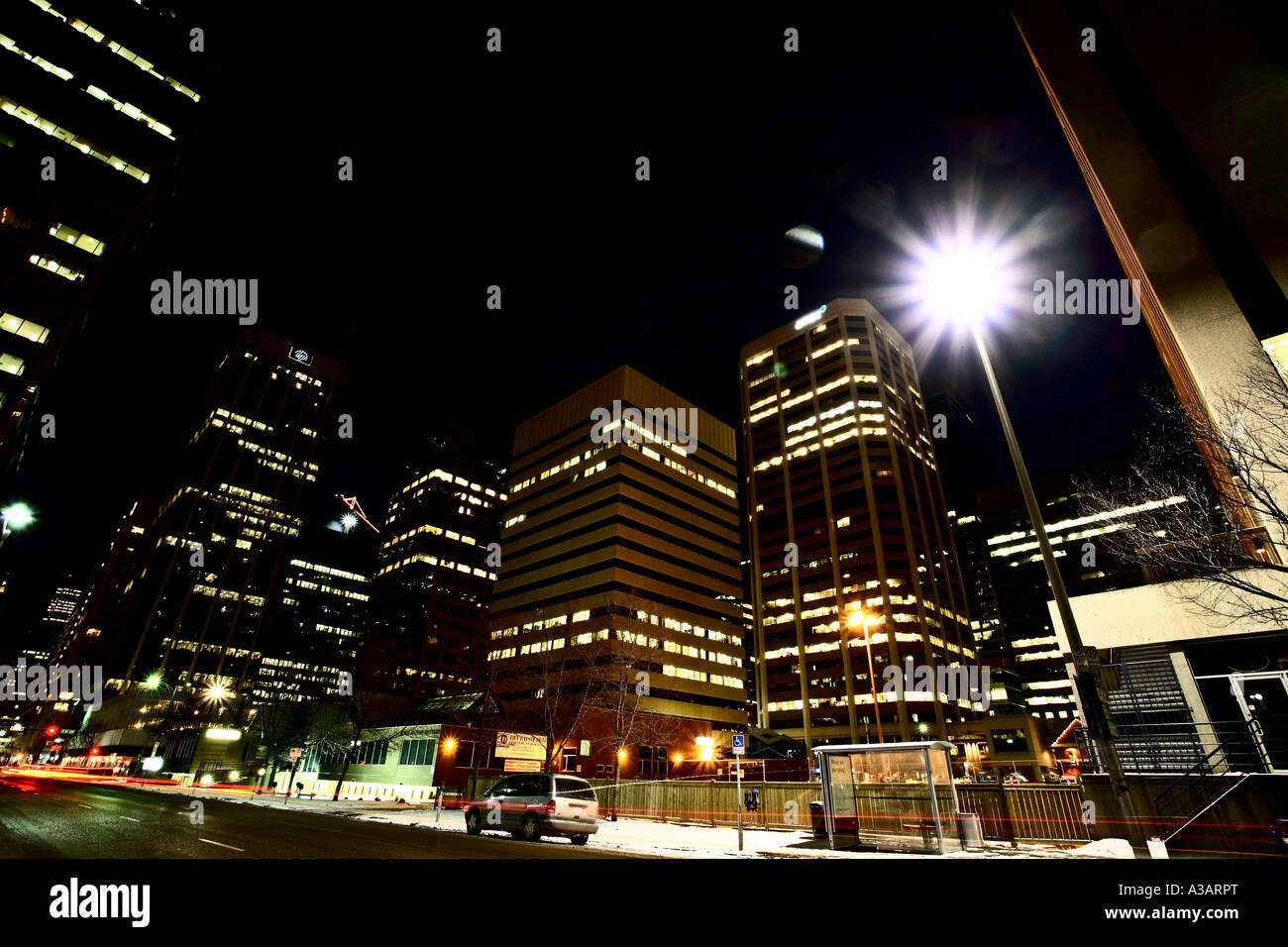 Downtown Calgary at night Stock Photo - Alamy
