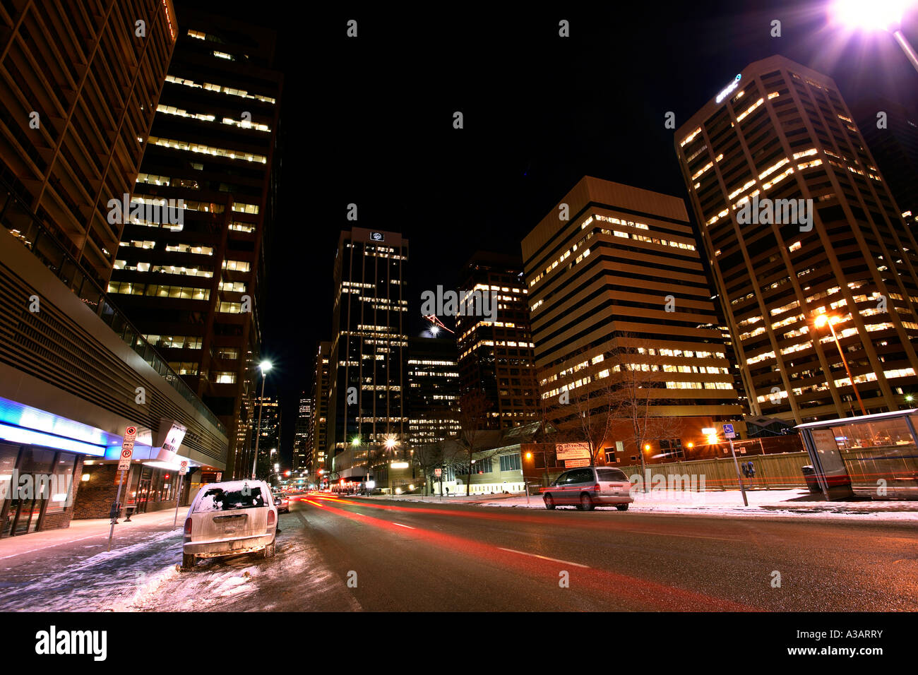 Downtown Calgary at night Stock Photo - Alamy