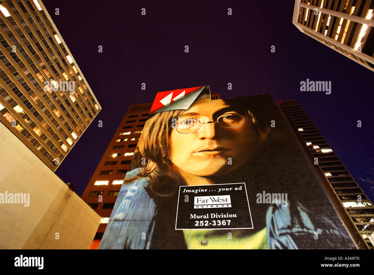 John Lennon mural in Downtown Calgary Stock Photo - Alamy