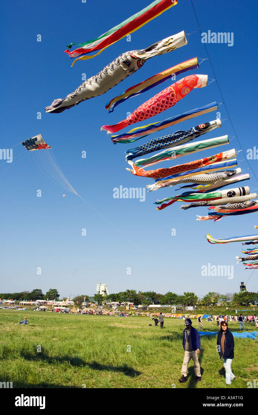 Sagamihara kanagawa japan carp kites hi-res stock photography and ...