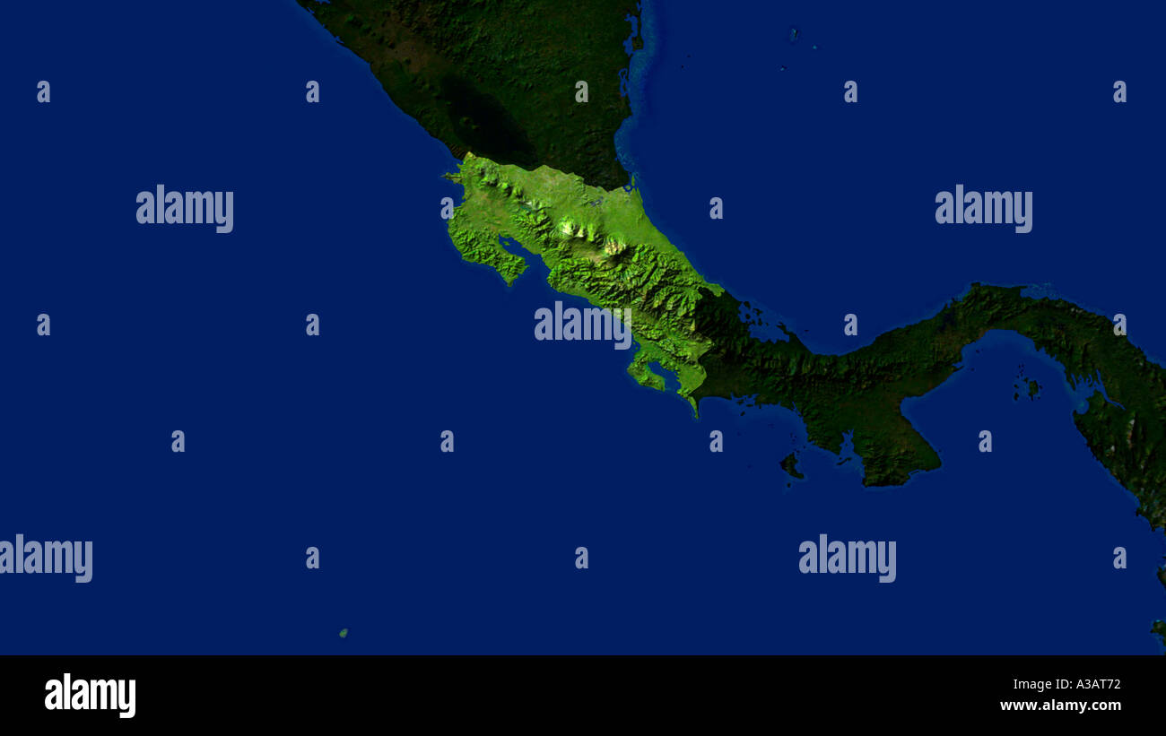 World map of costa rica hi-res stock photography and images - Alamy