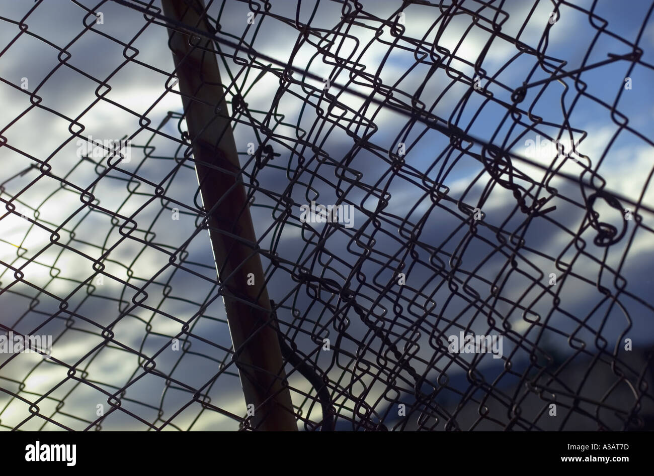 Still life close up of a tangled chain-link fence Stock Photo - Alamy