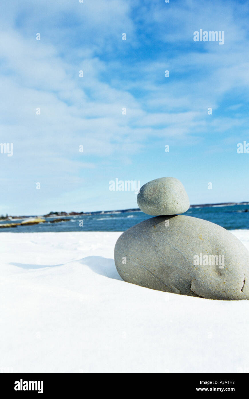 Two smooth rocks new england seacoast Stock Photo - Alamy