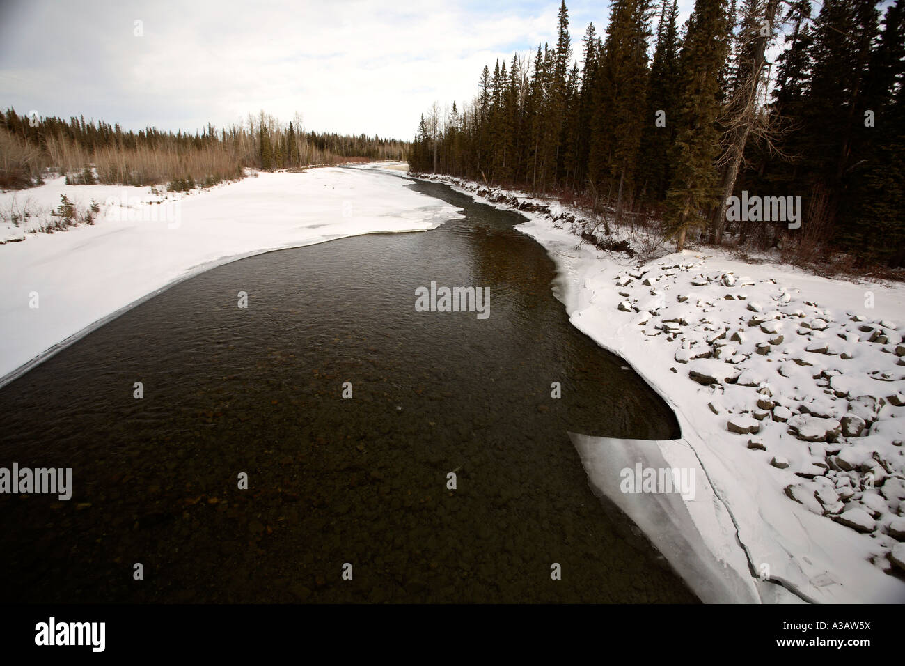 North Saskatchewan River in winter Stock Photo - Alamy