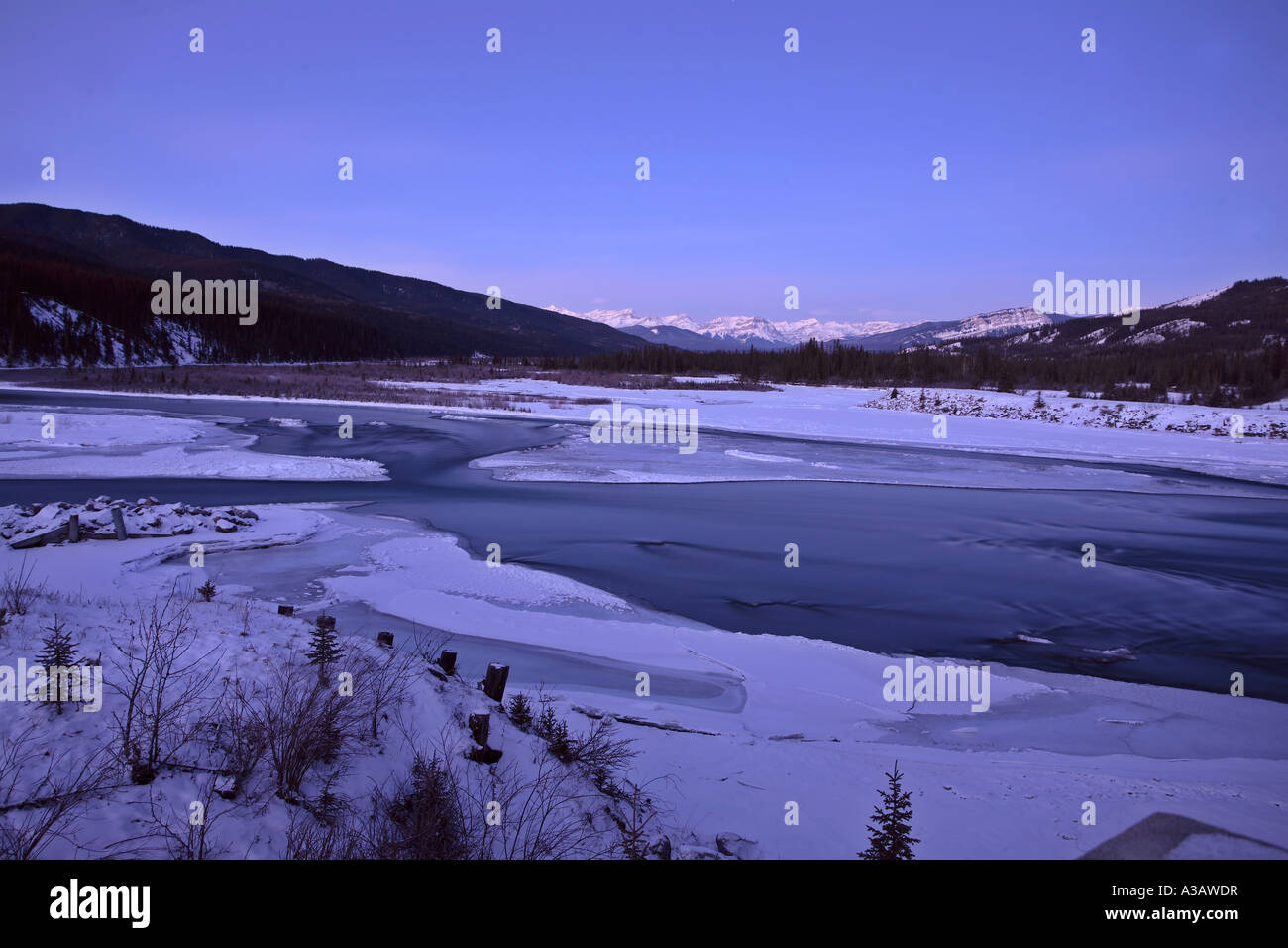 North Saskatchewan River at dawn Stock Photo - Alamy