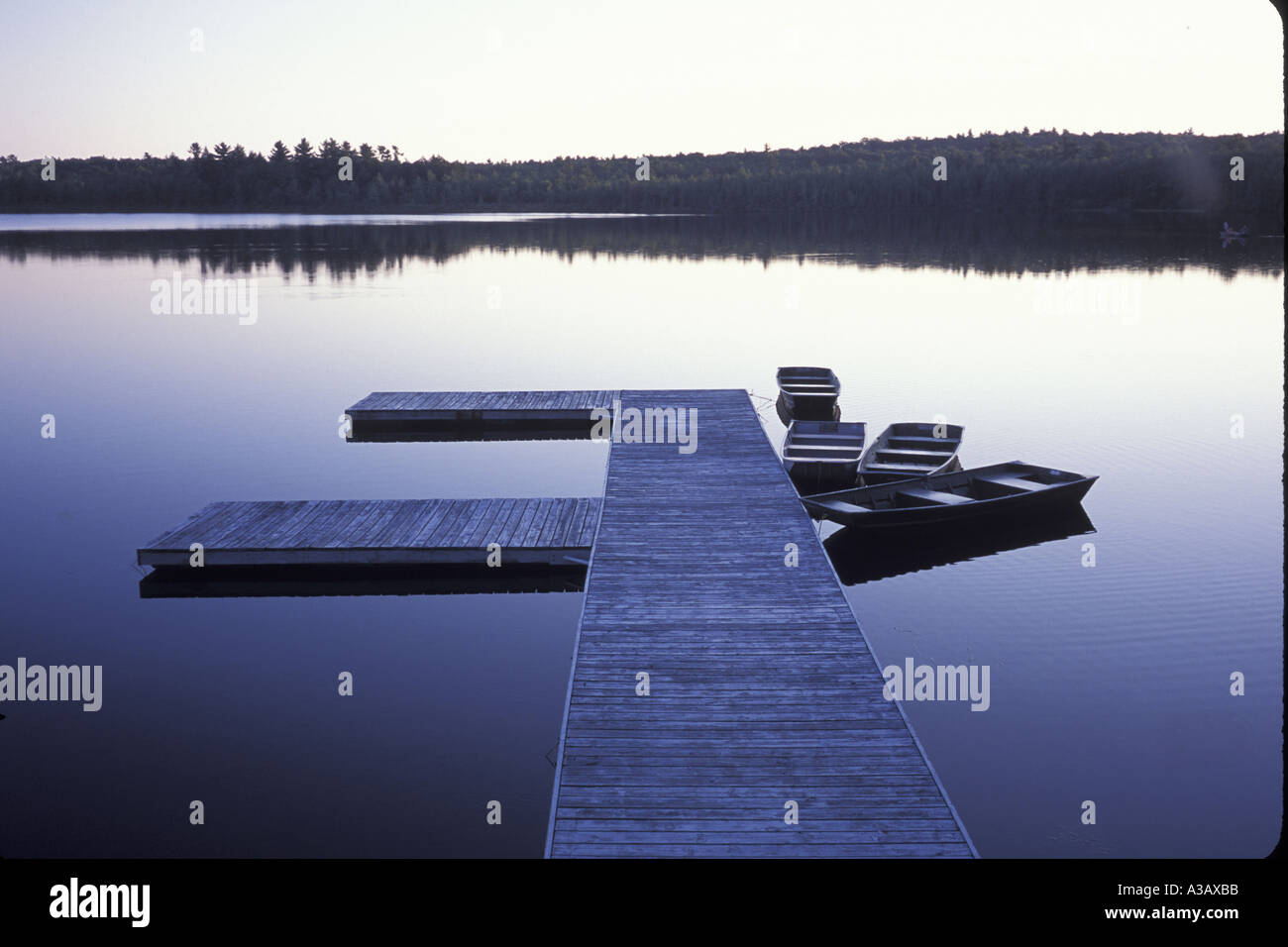 Lake and dock Upstate New York KIKE CALVO sunset purple blue light boat ...