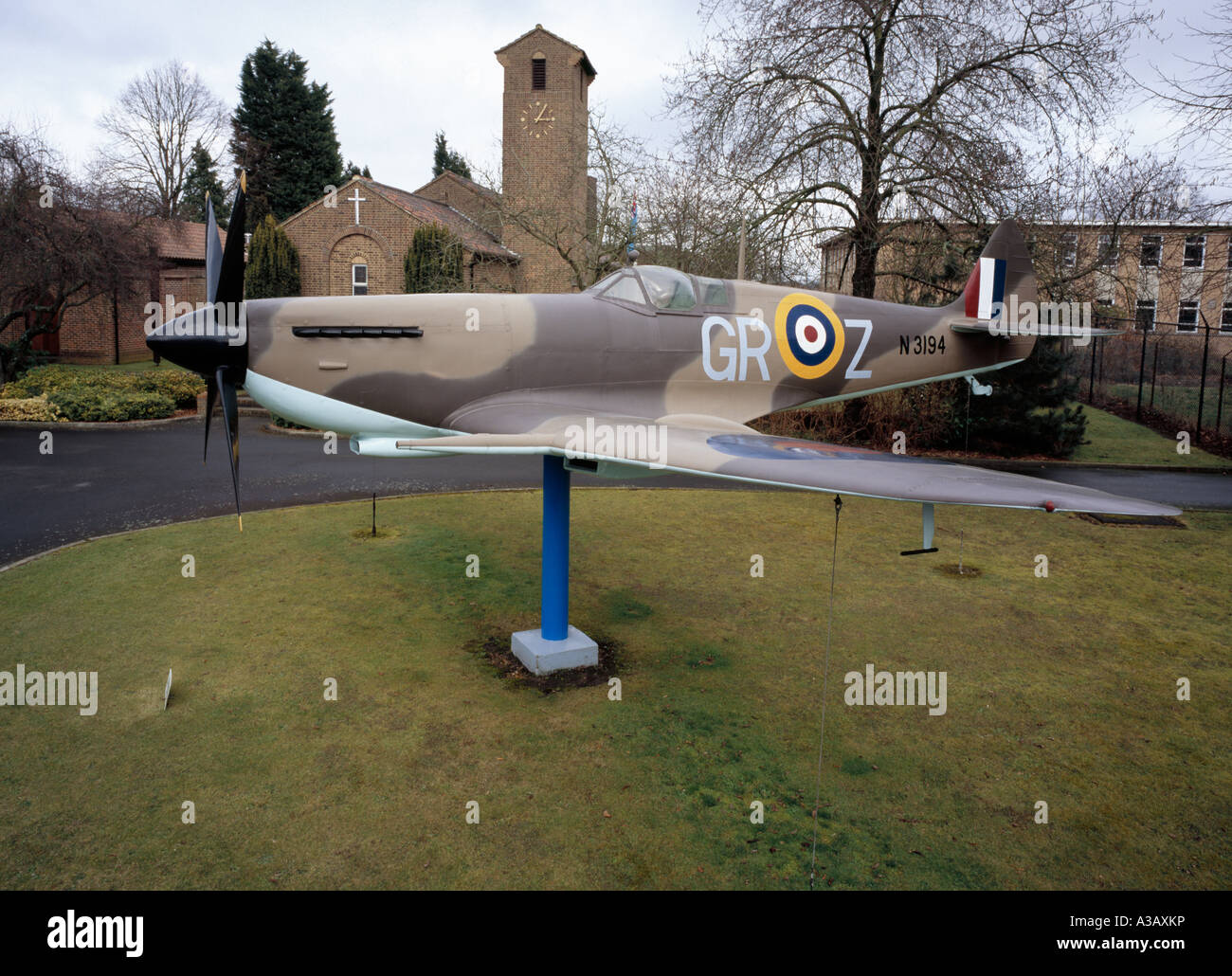 A replica Supermarine Spitfire on display at RAF Biggin Hill, Kent ...