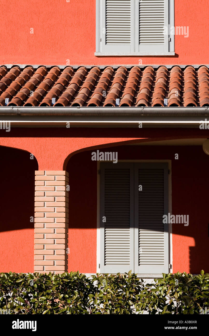 Pretty red house detail Stock Photo - Alamy