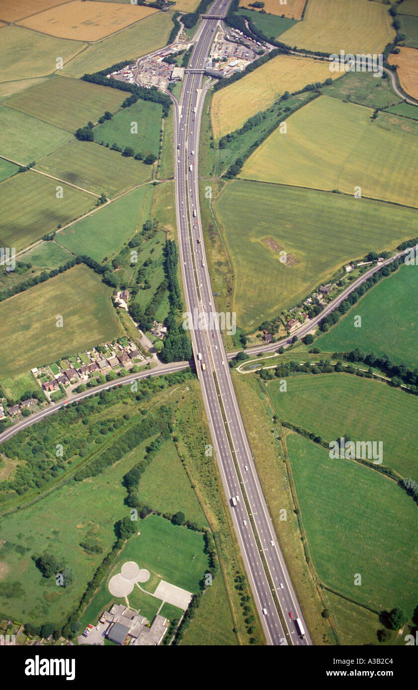 Aerial view of M1 Motorway UK Stock Photo - Alamy