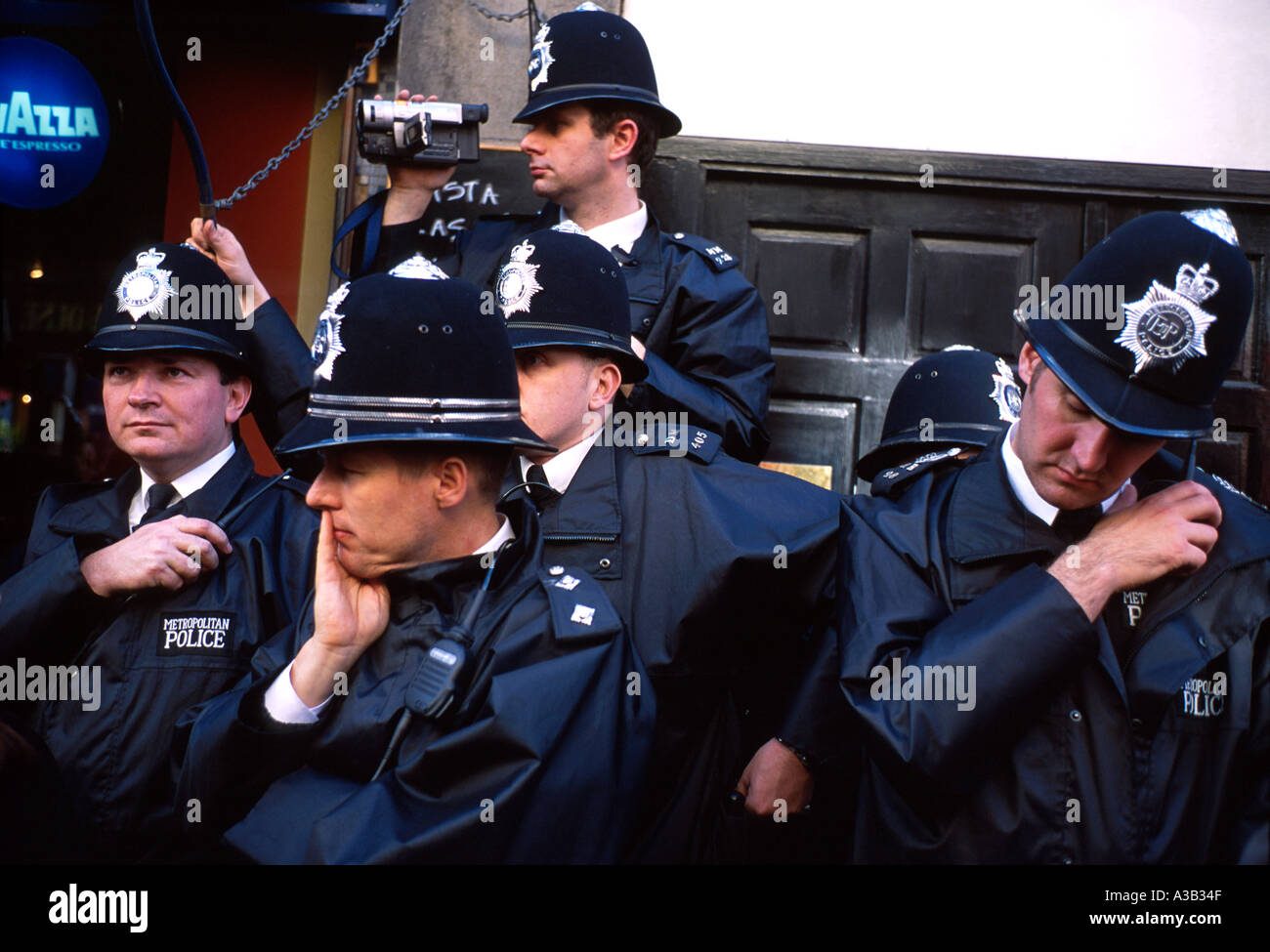 Police at May day in Soho London England UK Stock Photo - Alamy