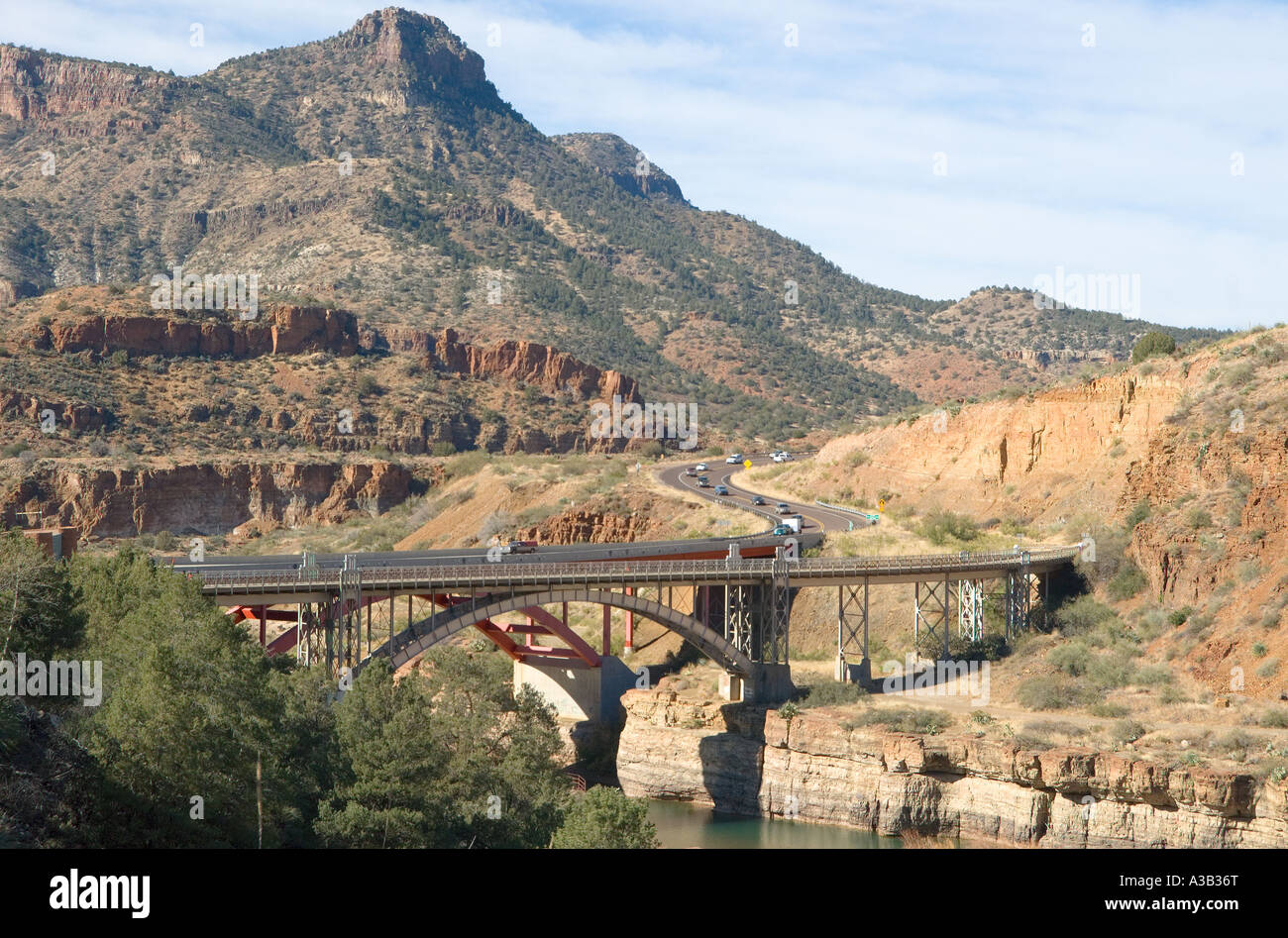Salt River Canyon bridge, Arizona 1 horizontal Stock Photo - Alamy