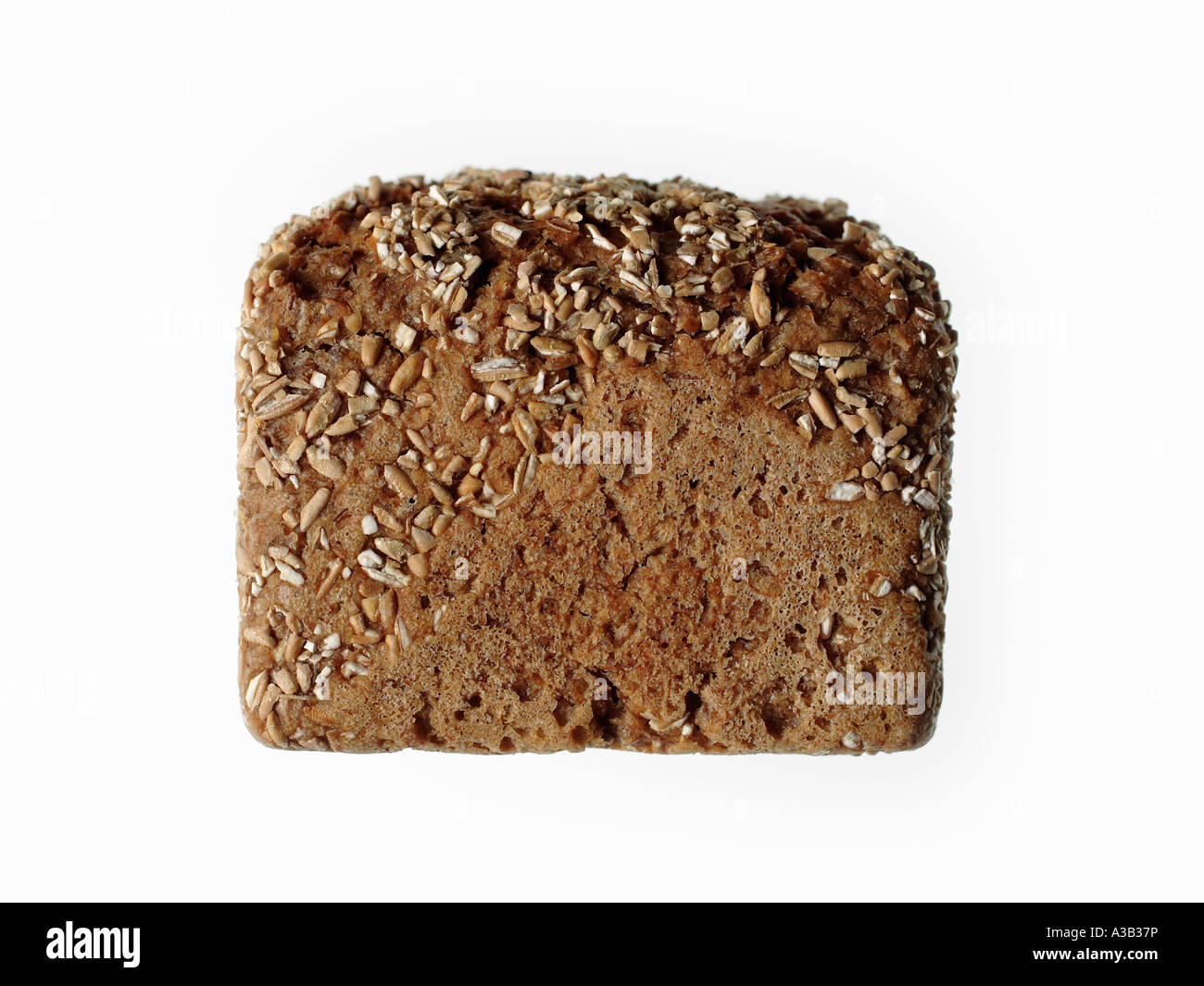 Wholemeal bread on white background, whole grain, whole wheat, granary ...