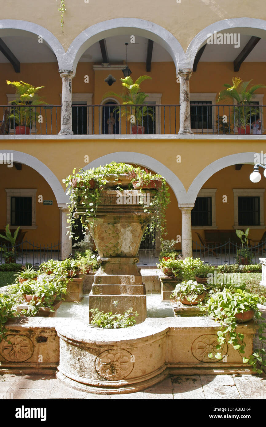 Typical courtyard in Yucatan Mexico Stock Photo - Alamy