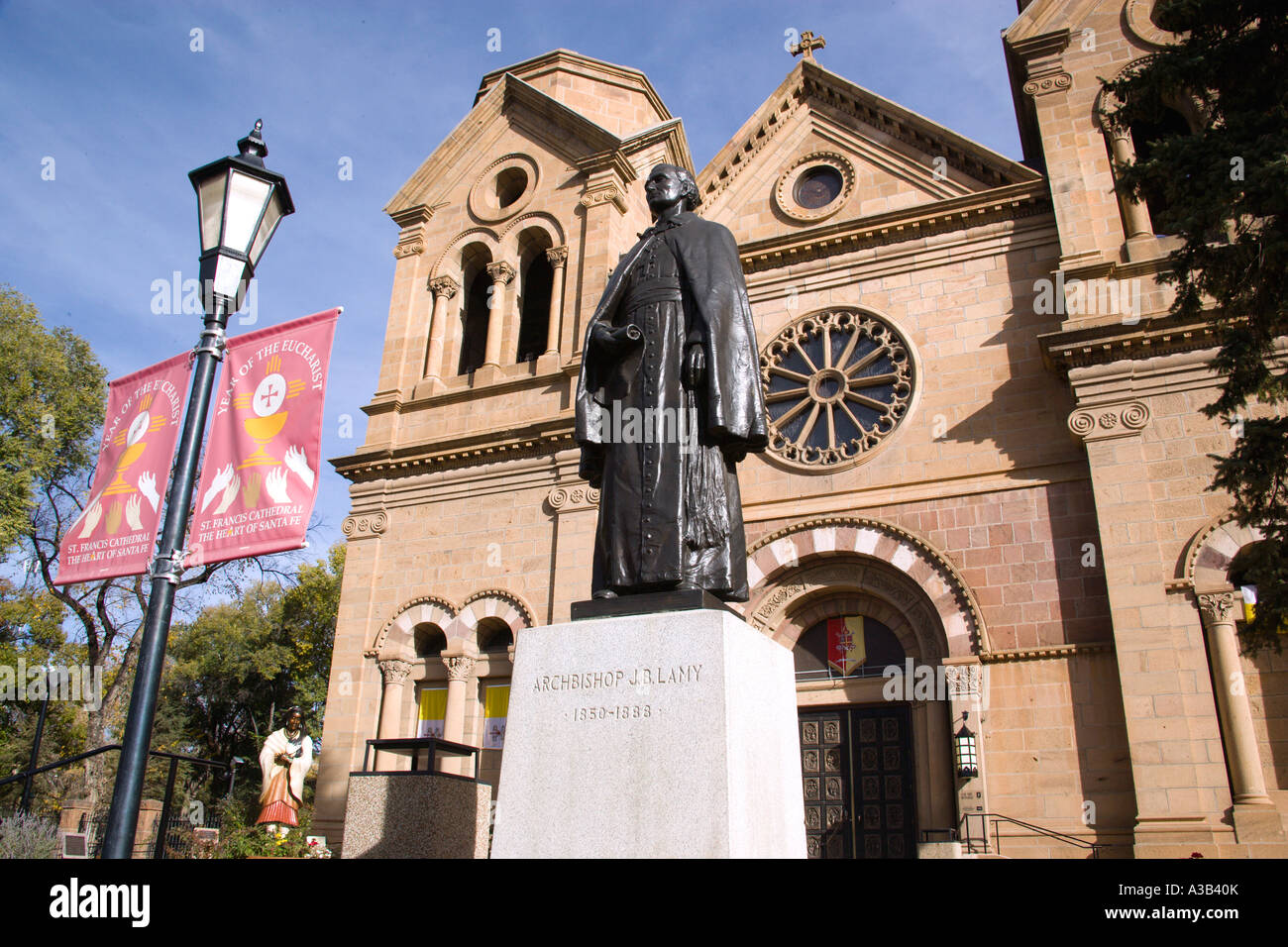 USA New Mexico Santa Fe Cathedral Of St Francis Statue of Archbishop ...