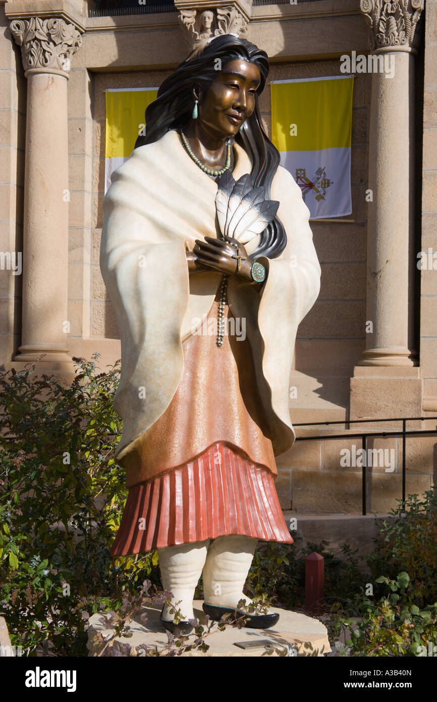 USA New Mexico Santa Fe Cathedral Of St Francis Statue of Algonquin ...