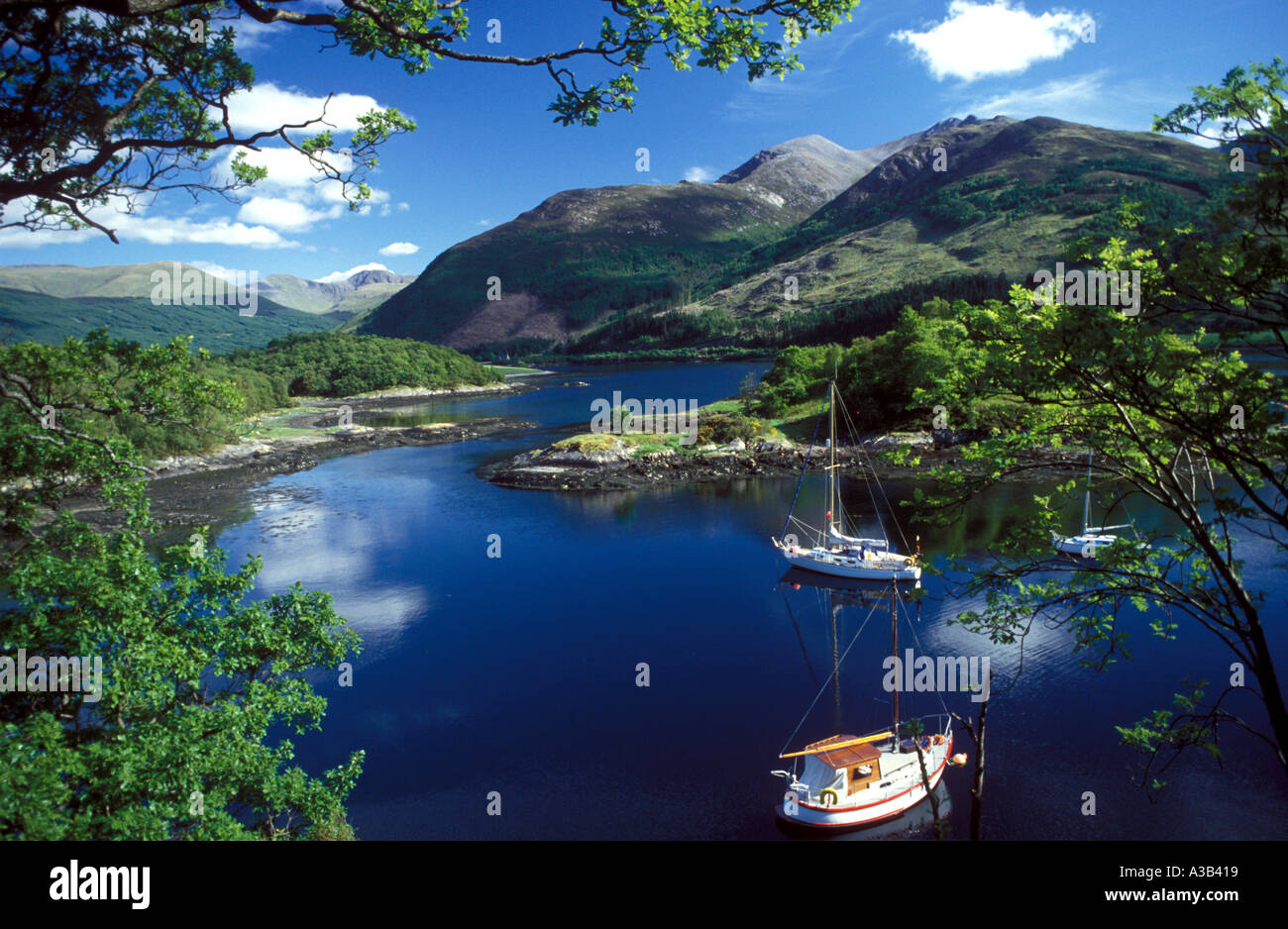 Boats on Loch Leven Scotland Stock Photo - Alamy