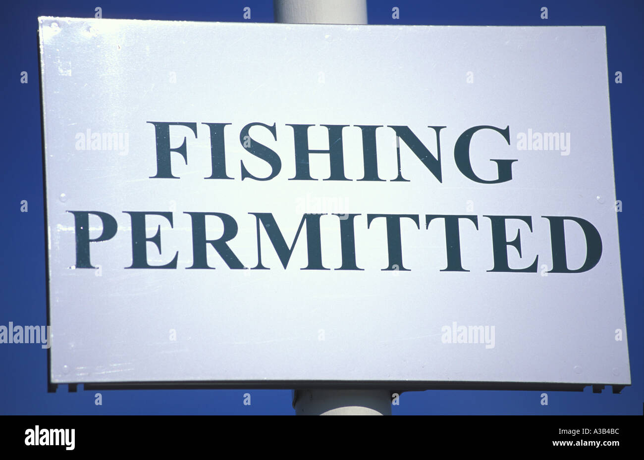 Fishing Permitted Sign Stock Photo - Alamy