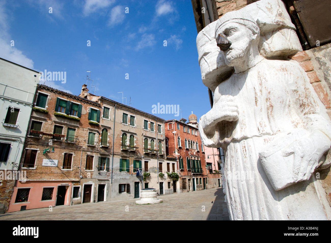 ITALY Veneto Venice One of three Moors in Campo di Mori in Cannaregio ...