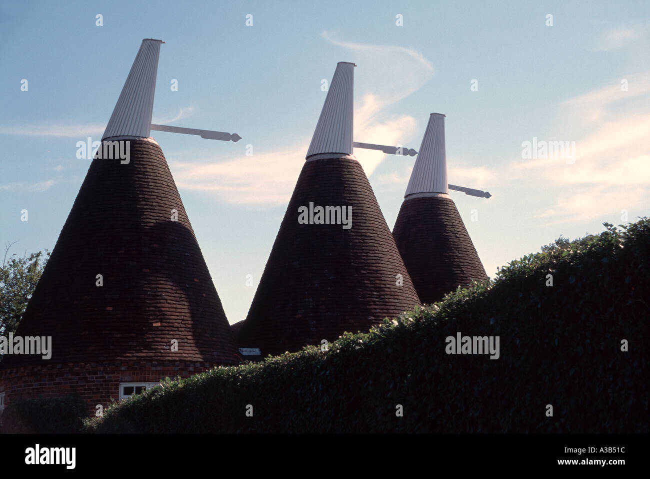 Oast House Roofs Plaxtol England Stock Photo - Alamy
