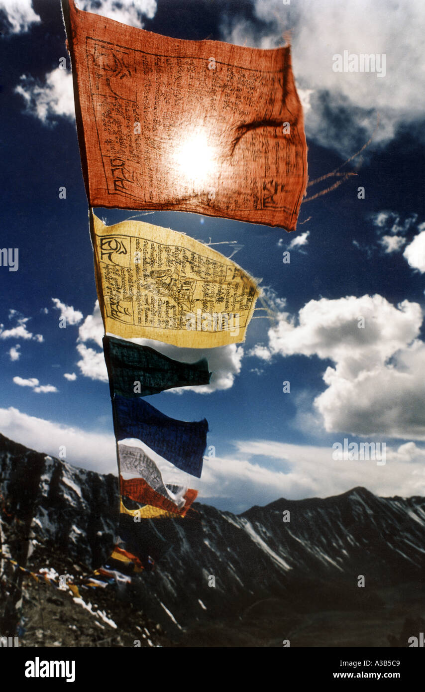 Prayer flags in Himachal Pradesh India Stock Photo - Alamy