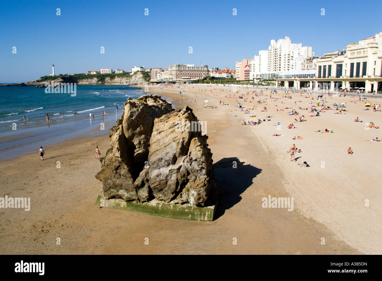 FRANCE Aquitaine Pyrenees Atlantique Biarritz Grande Plage beach in ...