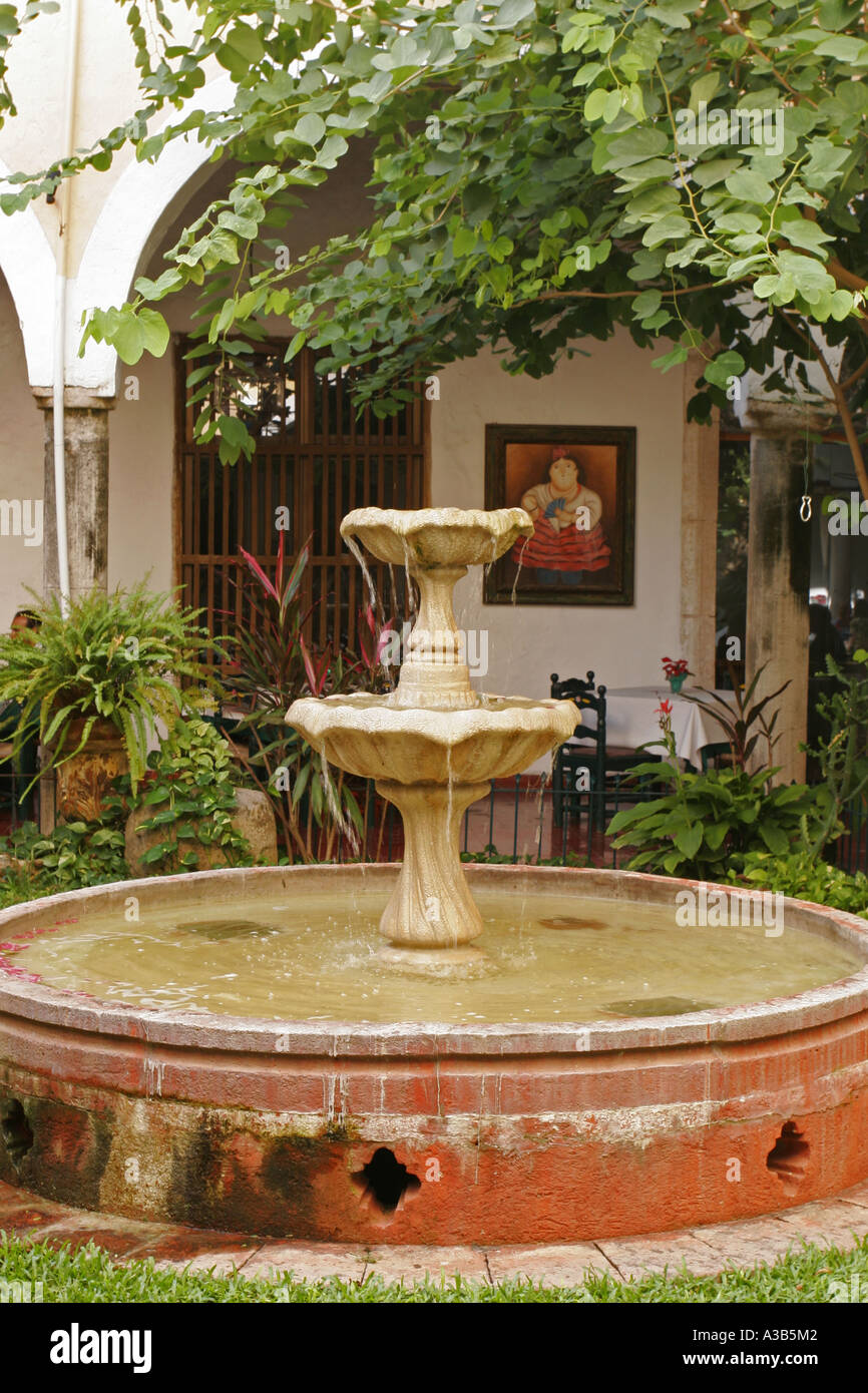 Typical courtyard in Yucatan Mexico Stock Photo - Alamy