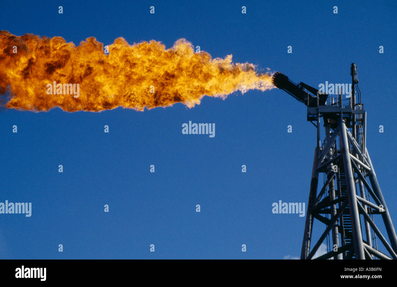 INDUSTRY Factory Oil Rig Texaco Tartan rig Flare Boom Burning Off Gas ...