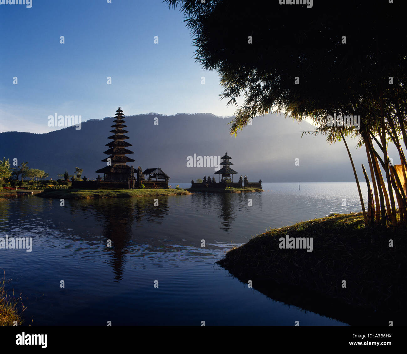 INDONESIA Southeast Asia Bali Lake Bratan Candikunning and Ulu Danu two ...