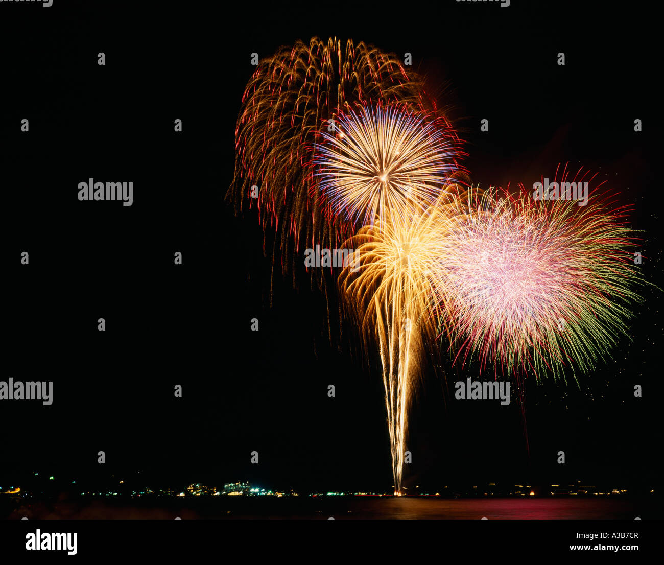 JAPAN Kyoto Hanabi Fireworks in traditional Japanese design of the ...