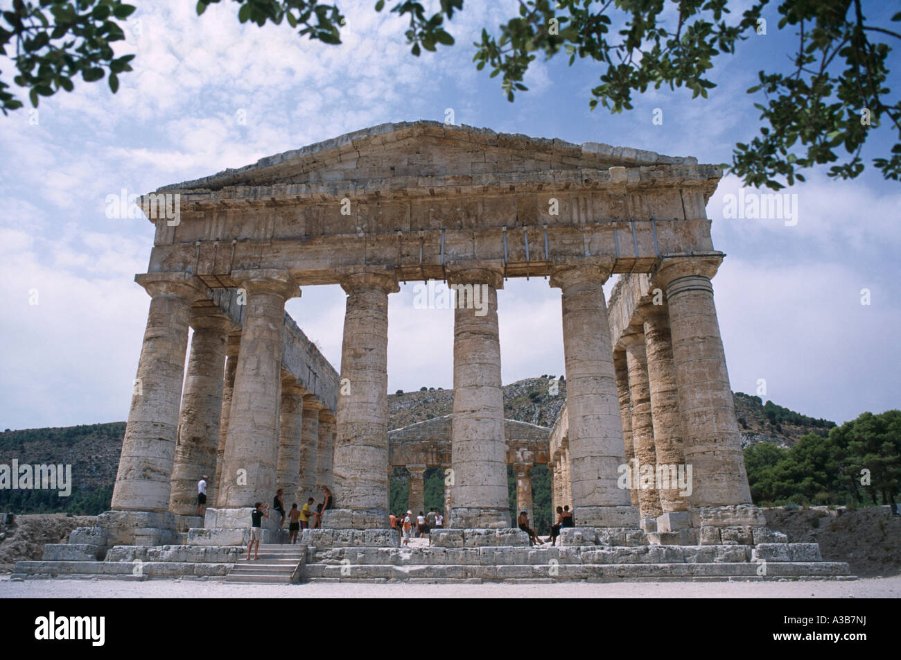 ITALY Sicily Trapani Temple of Segesta Greek Doric ruins in ancient ...