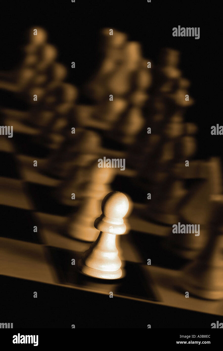 CHESS BOARD WITH HIGHLIGHTED PAWN Stock Photo - Alamy