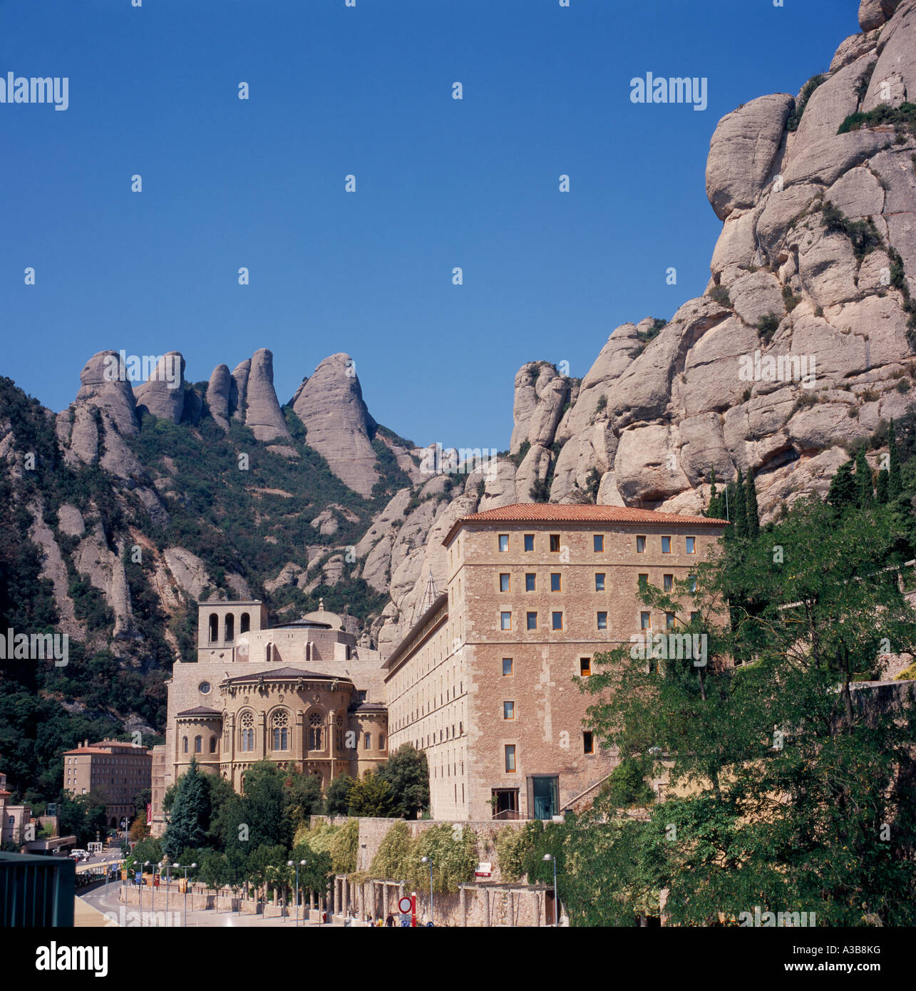 SPAIN Catalonia Barcelona Montserrat Monastery housing the Black Virgin ...