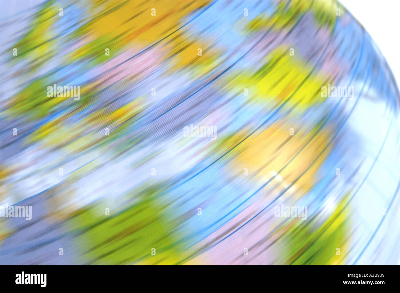 Blow up, spinning beach ball, printed with a globe of the Earth Stock ...