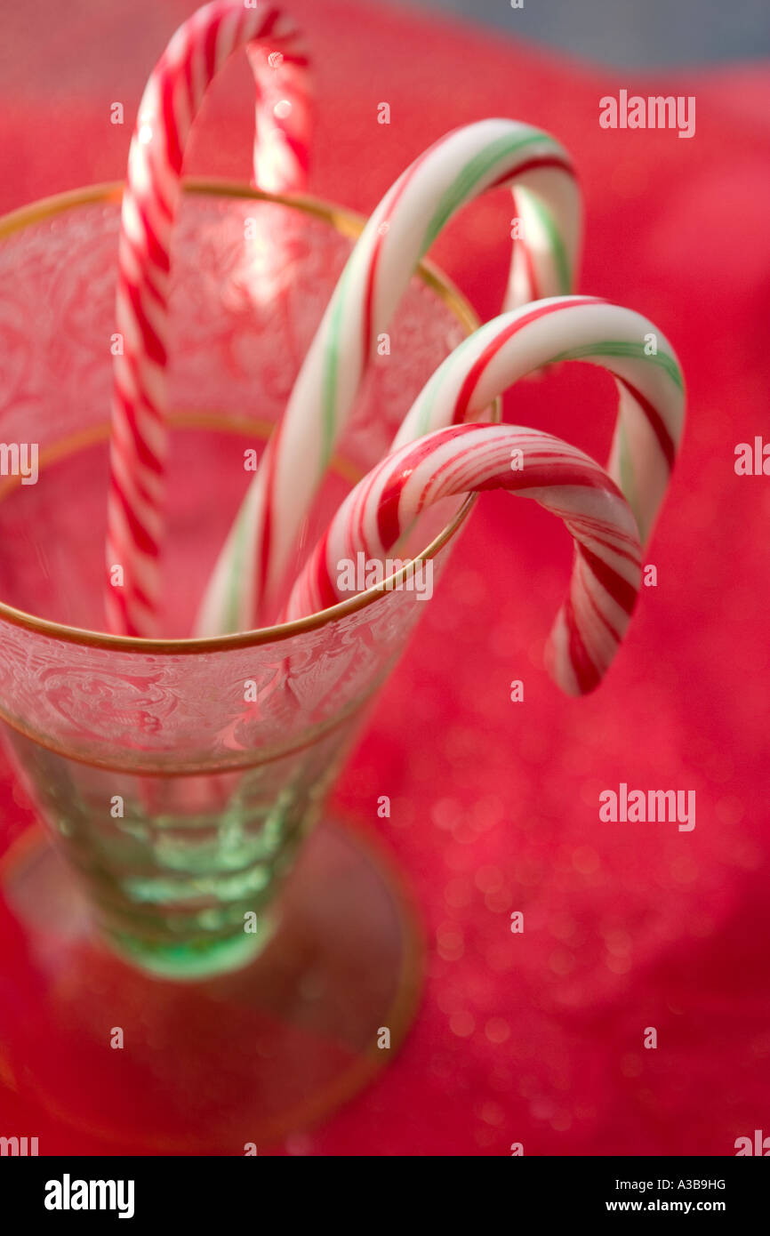 Shallow Focus Candy Canes in Antique Vase Stock Photo - Alamy