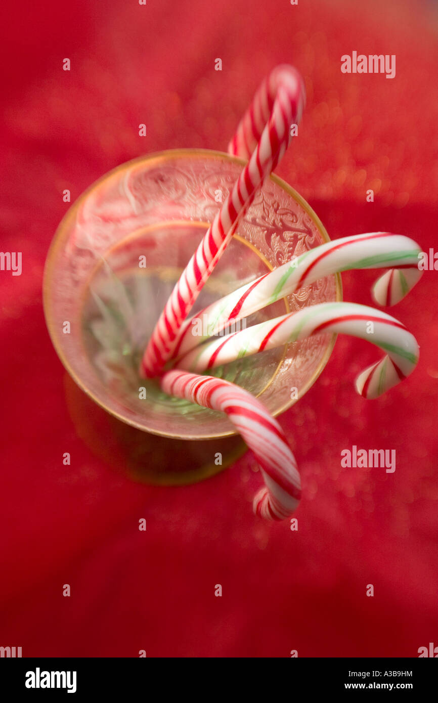 Shallow Focus Candy Canes in Antique Vase Stock Photo - Alamy