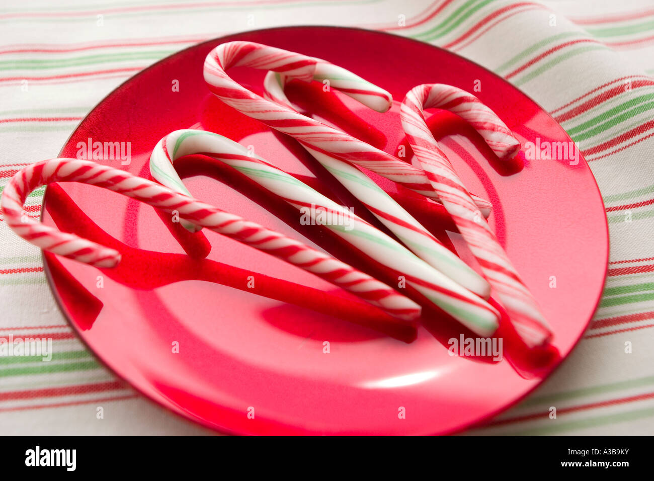 Candy Canes on Tray Stock Photo - Alamy