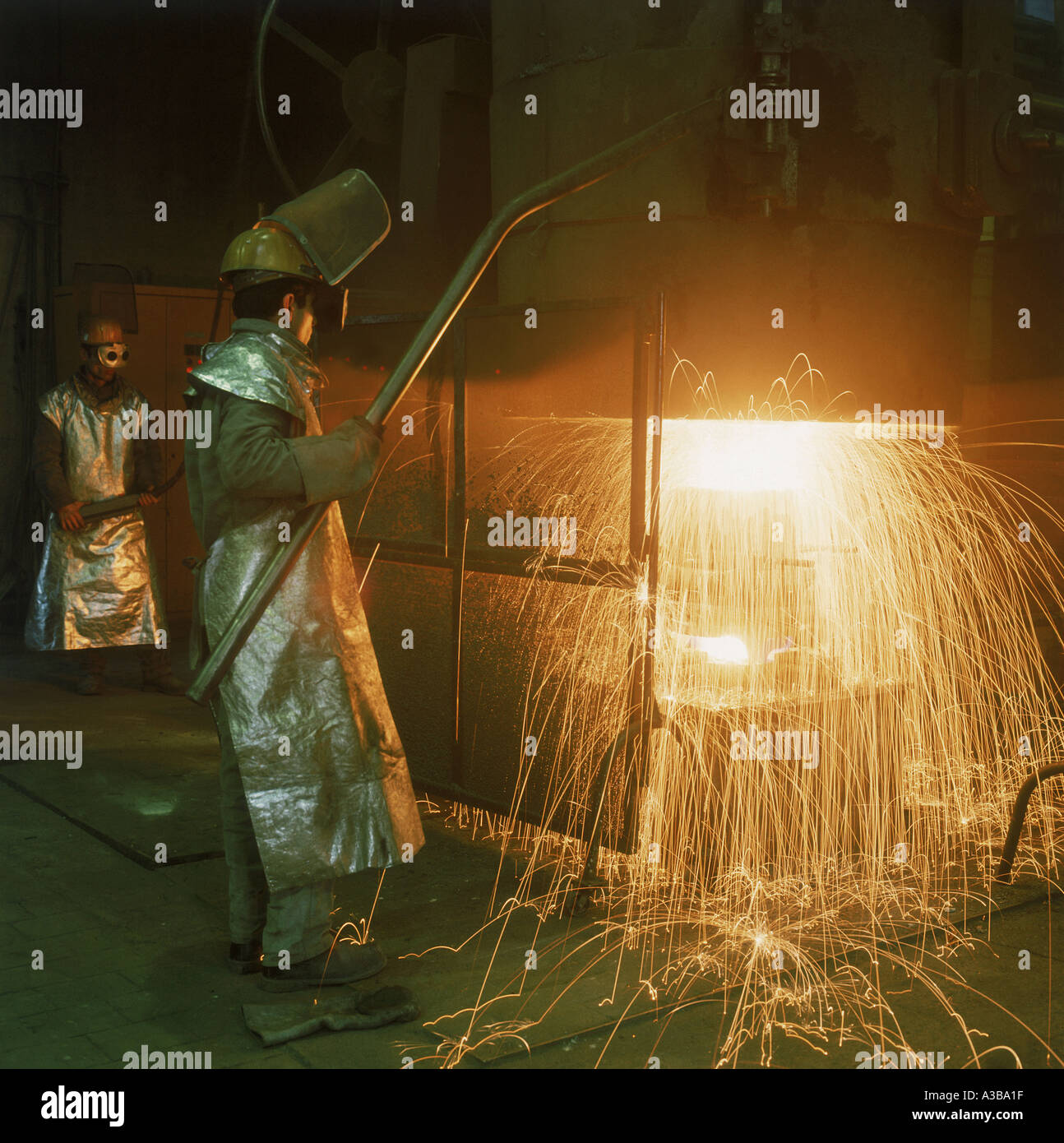 Furnace Pouring Molten Steel in Foundry Stock Photo - Alamy
