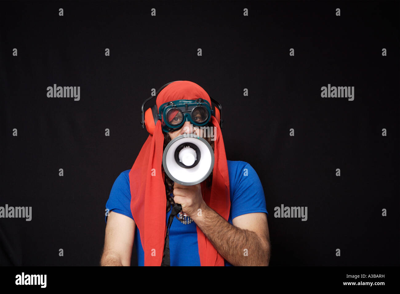 man and loud speaker Stock Photo - Alamy