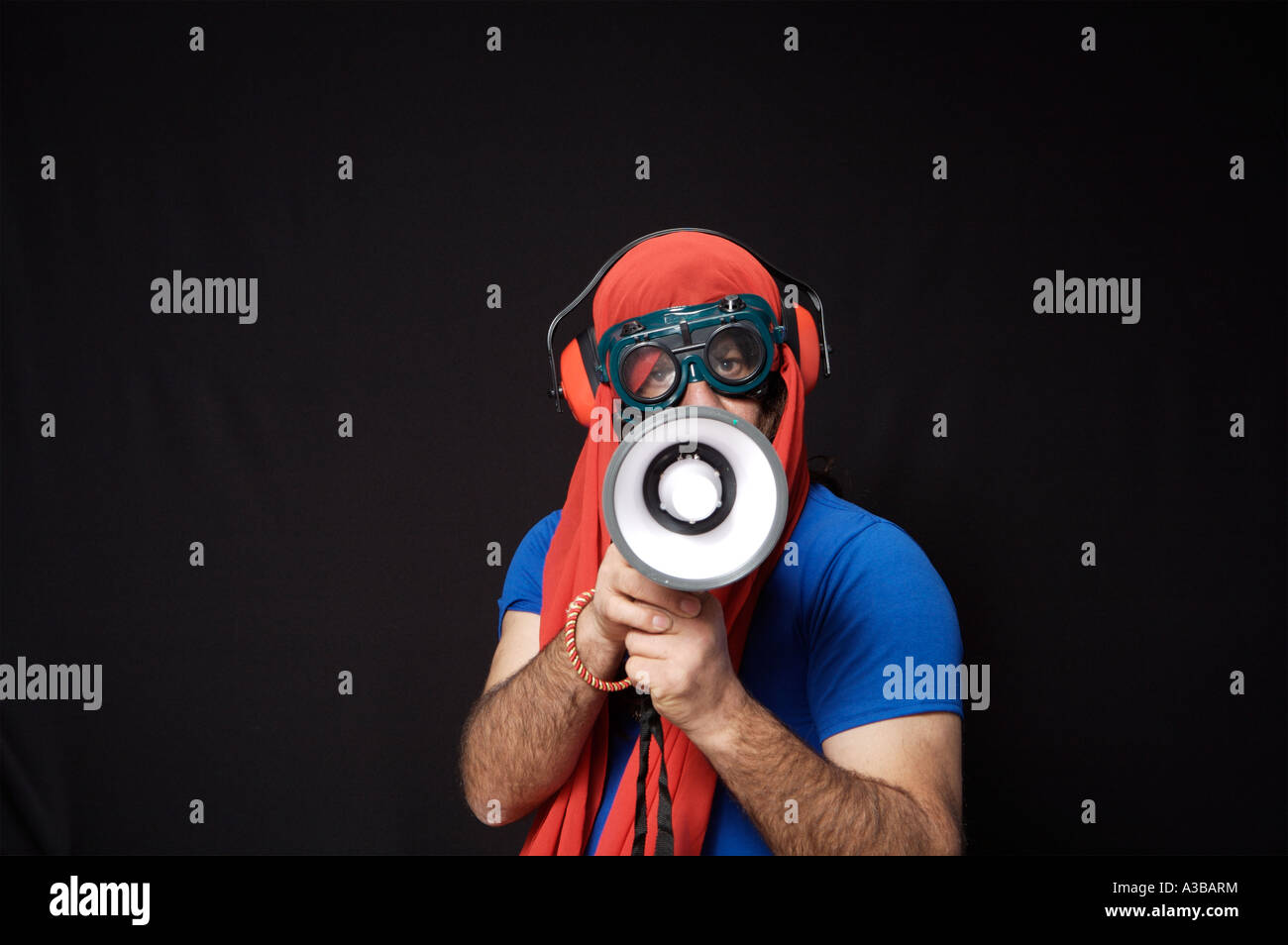 man and loud speaker Stock Photo - Alamy