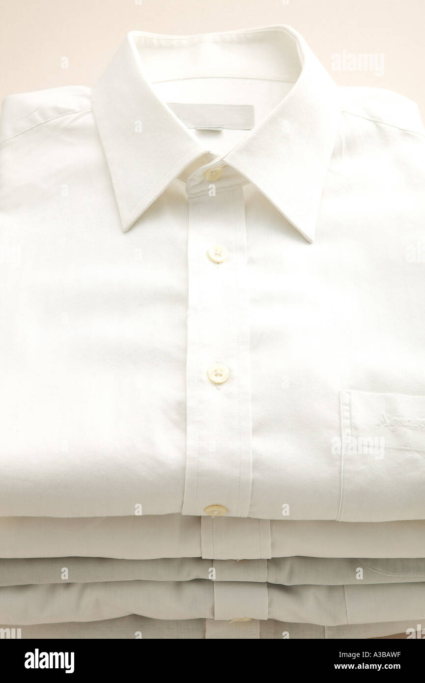 A stack of white business shirts Stock Photo - Alamy