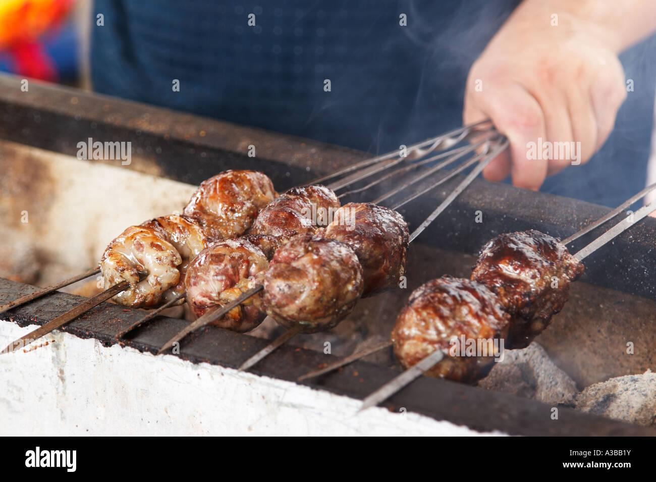 Kebabs Being Cooked Stock Photo - Alamy