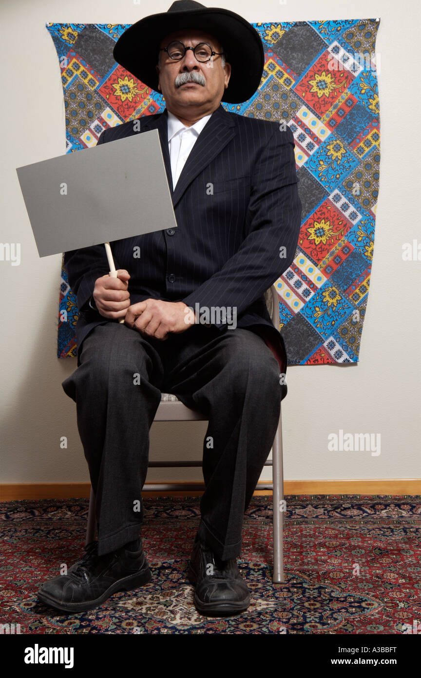 man and sign Stock Photo - Alamy