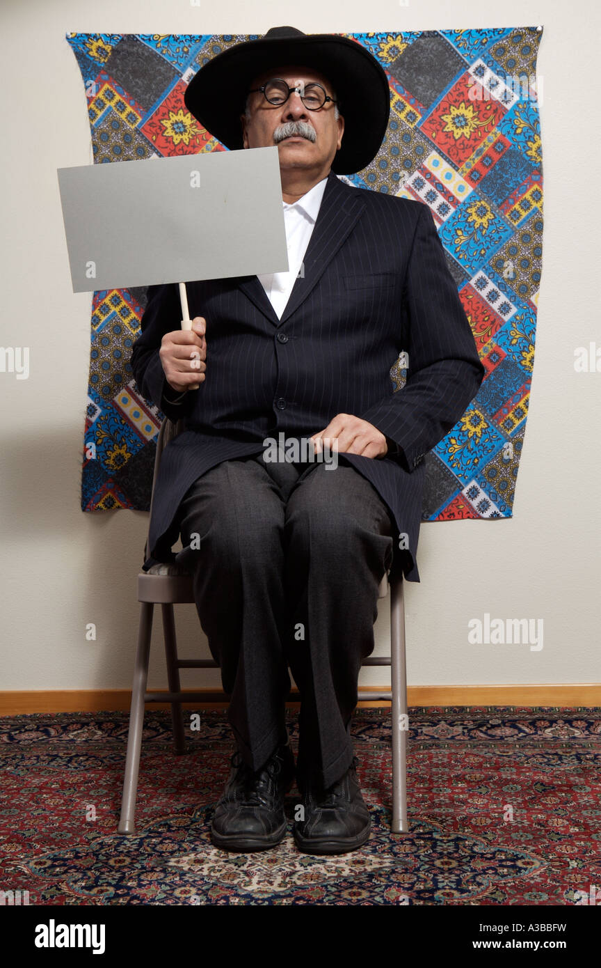 man and sign Stock Photo - Alamy