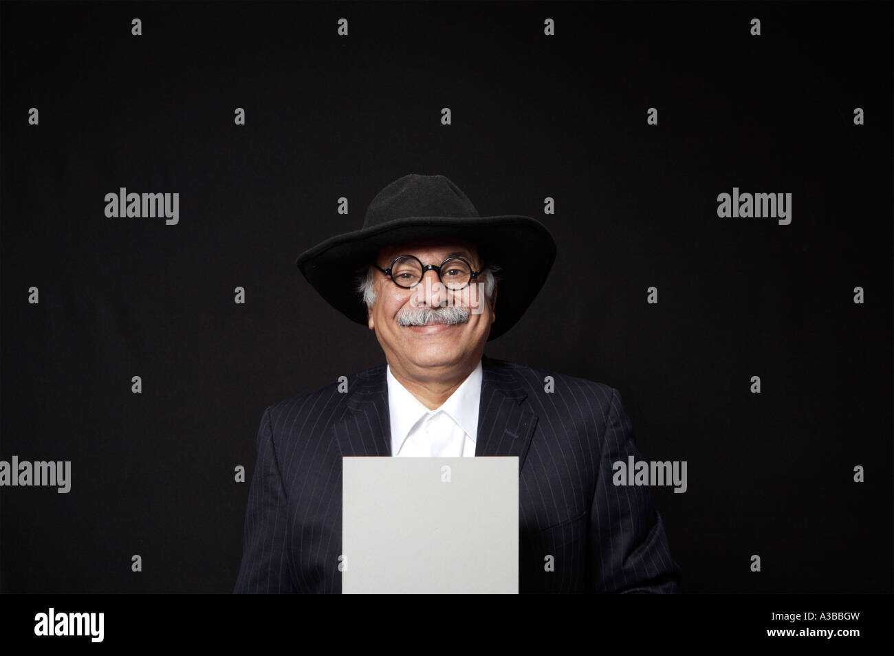 man and sign Stock Photo - Alamy